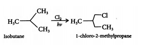 In the chlorination of isobutane, which product will be formed in excess?