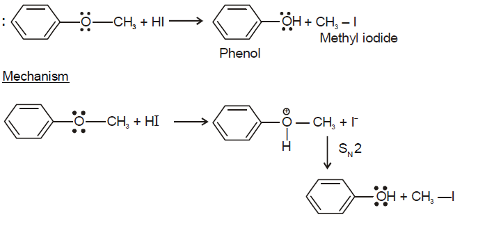 Methoxybenzene on treatment with HI produces - Tardigrade.in