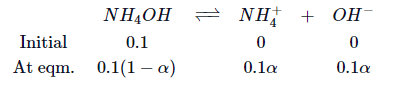 The pH of a 0.1 M aqueous solution of NH4OH is: (Kb = 1.0 × 10-5)