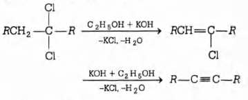R- CH 2- CCl 2-R xrightarrow text Reagent R- C ≡ C -R. The reagent is