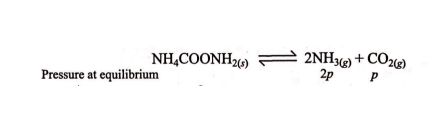 NH 4 COONH 2(s) leftharpoons 2 NH 3(g)+ CO 2(g) If equilibrium pressure ...