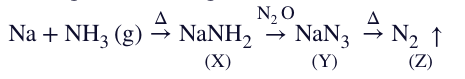 Consider the following sequence of reaction. mathrmNa+ mathrmNH3( mathrm~g) arrow( mathrmX ...