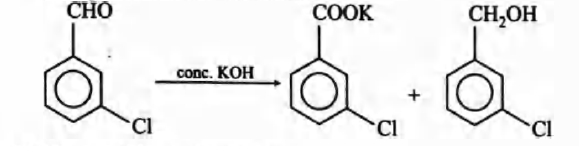 m-Chlorobenzaldehyde on reaction with conc. KOH at room temperature gives
