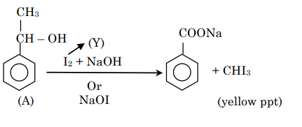 Compound A, C8H10O, is found to react with NaOI (produced by