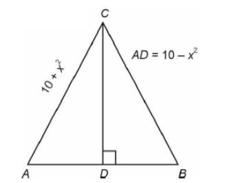 The lengths of the sides of a triangle are 10+x2, 10+x2 and 20-2 x2. If ...