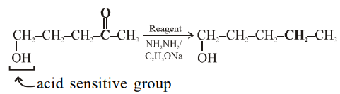 CH 2 OHCH 2 CH 2 COCH 3 xrightarrow textReagent CH 2 OHCH 2 CH 2 CH 2 ...