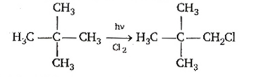 On mixing a certain alkane with chlorine and irradiating it with ...