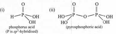 Give structural formula for the following. (i) Phosphorous acid, H3PO3 ...
