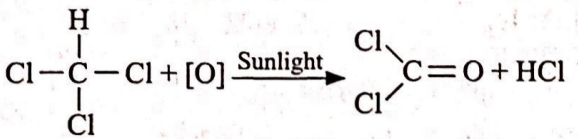 What happens when chloroform is left open in air in the presence of ...