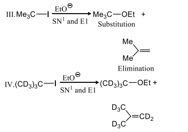 Consider the following reactions: I. CH3CH3I xrightarrow[E2]EtO ominus ...