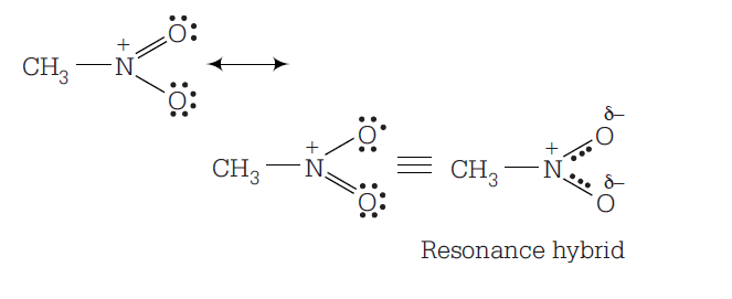 Two bonds N = O and N - O in H 3 CNO 2 are of same bond length due to