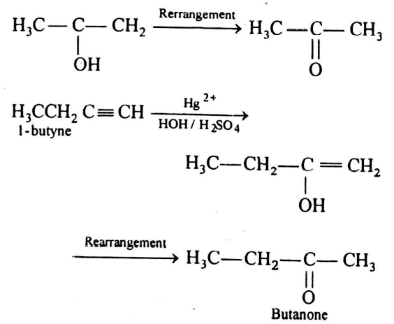 Which of the following product is obtained by . treating 1-butyne with ...