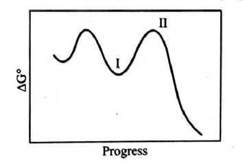 A chemical reaction is said to take place through the various stages ...