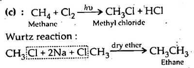 Methane can be converted to ethane by the reaction