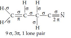 Allyl cyanide molecule contains - Tardigrade.in