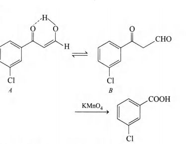 A compound C9 H7 O2 CI exists predominantly in enol form (A) and also ...