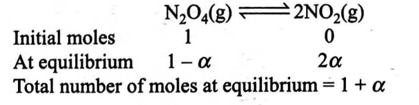 The equilibrium constant K p for the reaction N 2 O 4( g ) leftharpoons ...