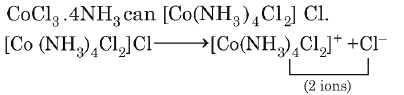 The number of ions produced in water by dissolution of the complex ...