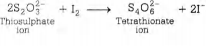 Oxidation of thiosulphate by iodine gives - Tardigrade.in