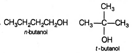 Correct statement(s) in cases of n-butanol and t-butanol is (are)