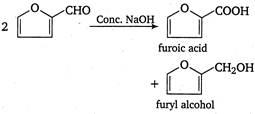 X xrightarrow[]cone. text NaOHFuroic text acid+Furyl text alcohol ...
