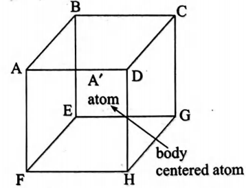 In body-centered cubic lattice given below, the three distance AB , AC, and AA ' are