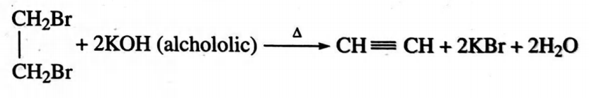 1,2 -dibromoethane when heated with alcoholic potash gives
