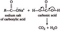When propanoic acid is treated with aqueous sodium bicarbonate, CO2 is ...