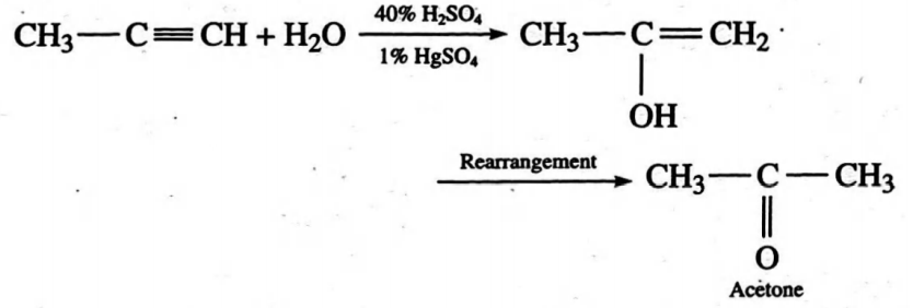 When propyne reacts with aqueous H 2 SO 4 in the presence of HgSO 4 ...