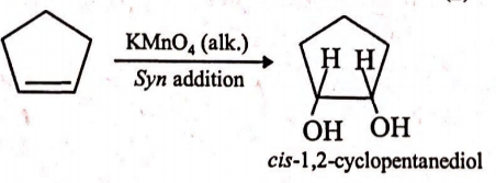 Cyclopentene on treatment with alkaline KMnO 4 gives