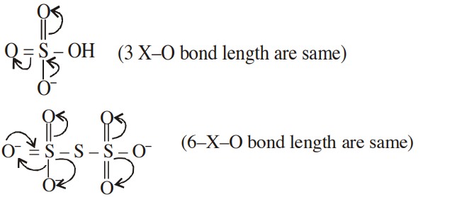 Count the total number of X-O bonds are having equal length in HSO 4 ...