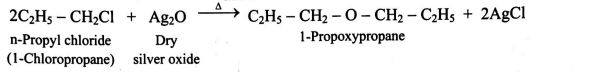 A saturated alkyl halide ( C 3 H 7 X ) heated with dry silver oxide ...
