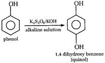 In the presence of KOH, phenol reacts with K2S2O8 to form the product