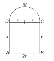 A window is in the form of a rectangle surmounted by a semi-circular ...