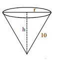 A conical cup is constructed from circular piece of paper of radius 10 ...