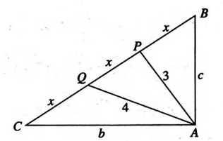 Triangle A B C is right angled at A. The points P and Q are on ...