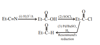 The major product of the following chemical reaction is: CH3CH2CN ...