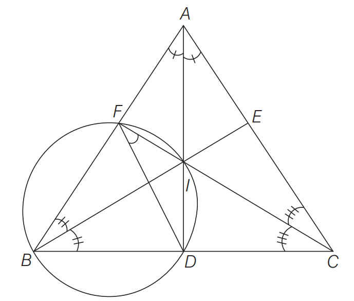 In triangle A B C, let A D, B E and C F be the internal angle bisectors ...