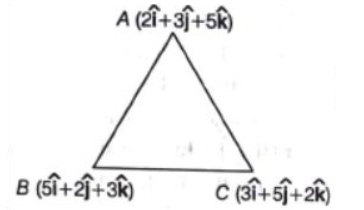 If the orthocentre of the triangle whose vertices are 2 bari+3 barj+5 ...