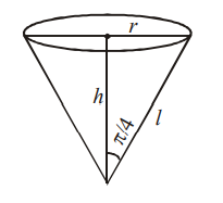 Water is dripping out from a conical funnel of semi-vertical angle (π/4 ...