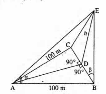 ABC is a triangular park with AB = AC = 100 metres. A clock tower is ...