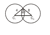 Two circles whose radii are equal to 4 and 8 intersect at right angles ...