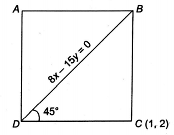One diagonal of a square is along the line 8 x-15 y=0 and one of its ...