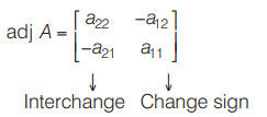 If A is a square matrix of order 2 given by A=|a11 a12 a21 a22|, then operatornameadj A is