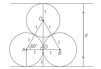 Three circles each of radius 1 touch one another externally and they ...
