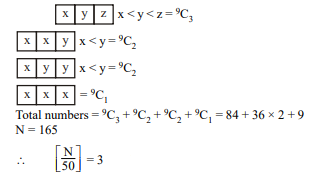 Let N be the number of three digit natural numbers having digits in non ...