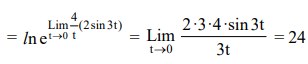 The value of undersett arrow 0 textLim ln ((1/t) ∫ limits0t(1+2 sin 3 x ...