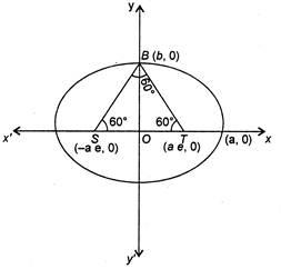 S and T are the foci of the ellipse ( (x2/a2) )+( (y2/b2) )=1 and B is ...