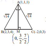 If the position vectors of the vertices A , B , C of triangle ABC are ...