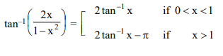 ∫ limits0√3 (1/2)((d/d x)( tan -1 (2 x /1- x 2))) dx equals